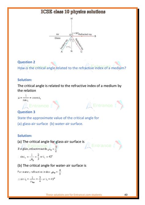 Refraction Of Light At Plane Surfaces ICSE Class Physics