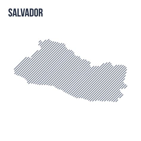 Vector Abstract Hatched Map Of Salvador With Oblique Lines Isolated On A White Background Stock