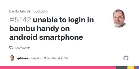 Unable To Login In Bambu Handy On Android Smartphone · Issue 5142