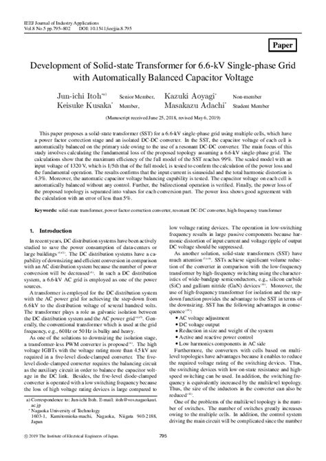 pdf standalone operation of a single phase medium voltage solid state