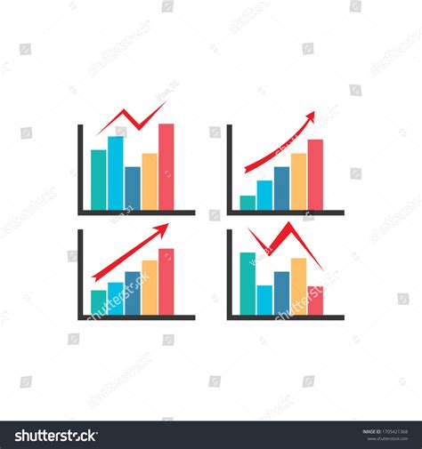 Color Graph Chart Icons Set Vector Stock Vector Royalty Free