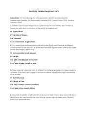 Identifying Variables Assignment Part II Pdf Identifying Variables Assignment Part II