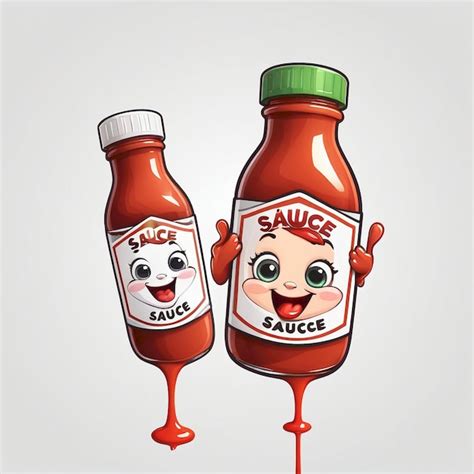 Premium Photo A Drawing Of A Red Ketchup Bottle With The Word Ketchup