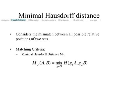 Ppt Chamfer Matching And Hausdorff Distance Powerpoint Presentation