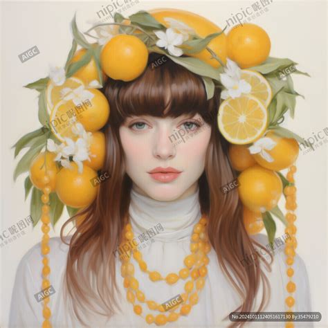 Ai创作图lowpoly橙子 水果橙子女孩 写实人物插画 橘子拟人插画 桔子装饰画 手绘采橙子的花仙子 砂糖橘插画设计 柠檬厚涂 装饰画橙子
