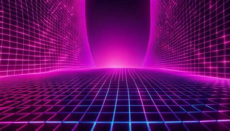 Perspective Synthwave Grid With Depth Of Field Effect Premium Ai Generated Image