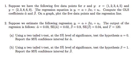 solved 1 suppose we have the following five data points for