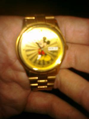 Rare Disney Gold Mickey Mouse Seiko Watch 162696684