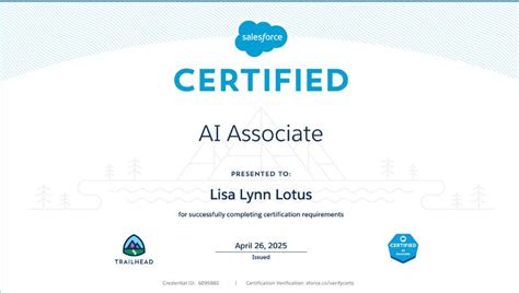 Salesforce Aiassociate Ai Certification Professionalgrowth… Lisa Lotus 15 Comments