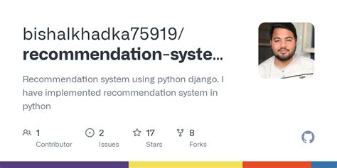 Github Bishalkhadka75919recommendation System In Django