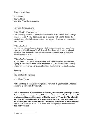 Fillable Online 1Date Of Letter Here Your Name Your Address Your City Your RIC Fax Email