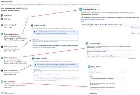 automation for jira how to create a rule that sends list of opened