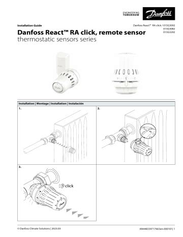 Danfoss React RA Click Thermostatic Sensors Installation Guide Manualzz