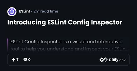 Introducing Eslint Config Inspector Dailydev
