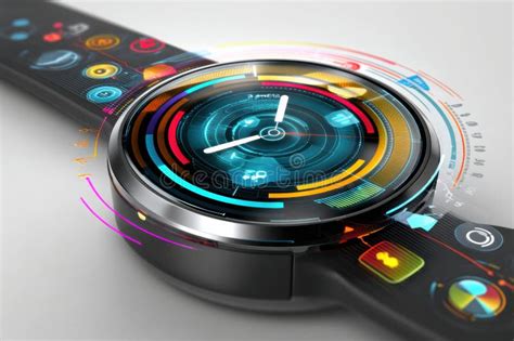Futuristic Smartwatch Interface Displays Vibrant Motion Ui With Innovative Design And Features