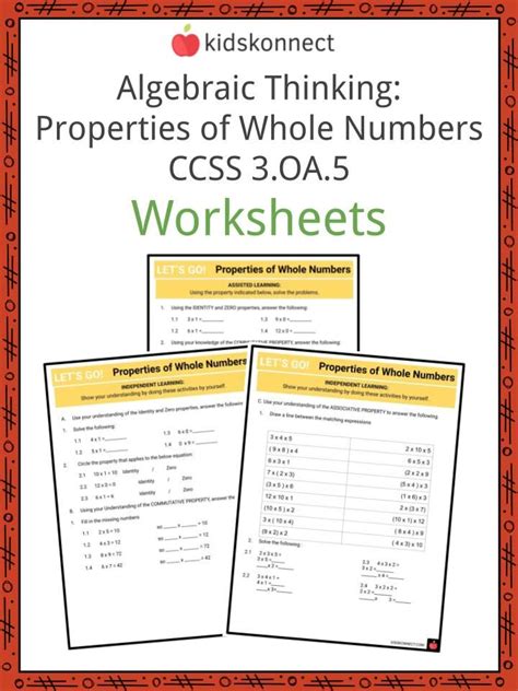 Algebraic Thinking Properties Of Whole Numbers Ccss 3 Oa 5