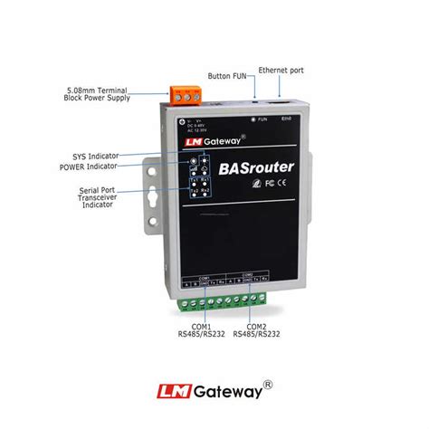 Lm Bacnet Router 201 B Bacnet Ms Tp To Bacnet Ip 10 100 Ethernet Rs232 Rs485 Ip50