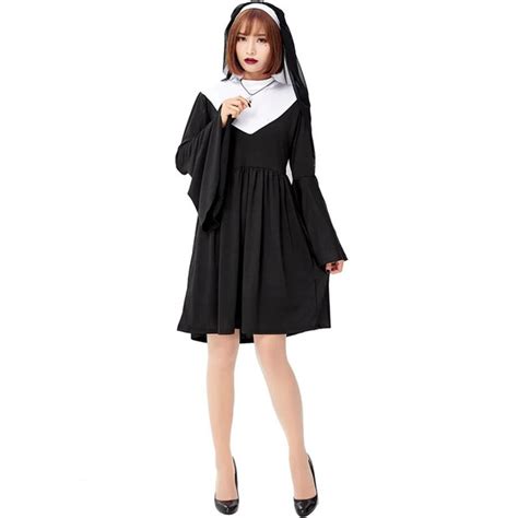 중세 할로윈 섹시 나쁜 습관 수녀 코스프레 의상 카니발 파티 코스프레 성모 마리아 사제 수도원 마리아 드레스 AliExpress