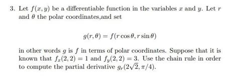 [solved] 3 let f x y be a differentiable functio