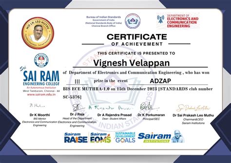 Vignesh Velappan On Linkedin Adzap Bis Ece Muthra1 Achievementunlocked