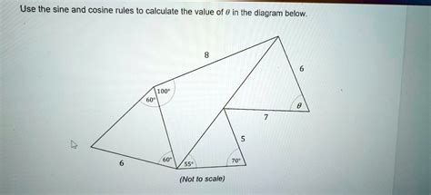 solved use the sine and cosine rules to calculate the value of 0 in