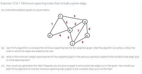 Solved Exercise 1261 Minimum Spanning Trees That Include