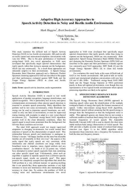 pdf adaptive high accuracy approaches to speech activity detection in
