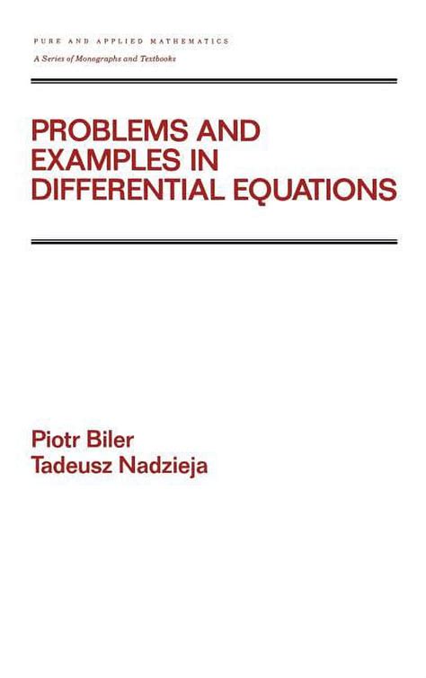 Chapman And Hall Crc Pure And Applied Math Problems And Examples In Differential Equations