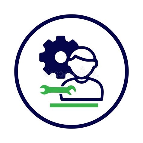 Gear Technical Support Man Settings Technical Support Icon Stock