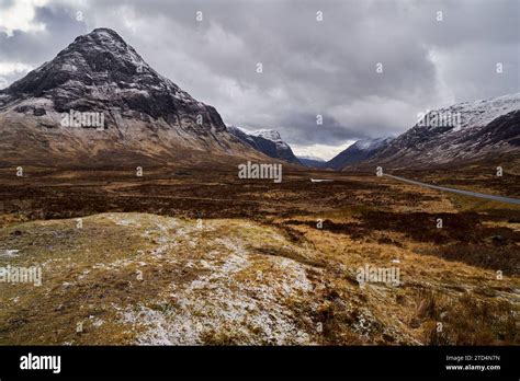 Buachaille Etive Mor And Glen Etive Valley Highlands Scotland Uk