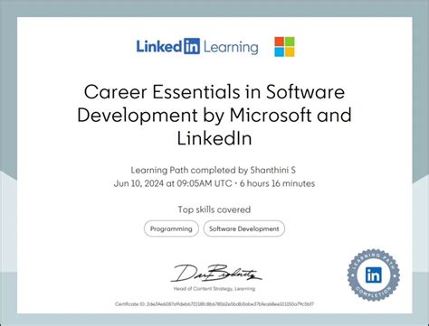 Microsoft Linkedin Softwaredevelopment Careeressentials Programming Certificates