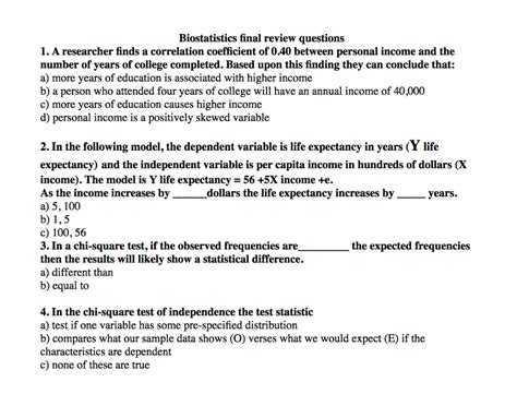 Solved Biostatistics Final Review Questions 1 A Researcher Chegg Com