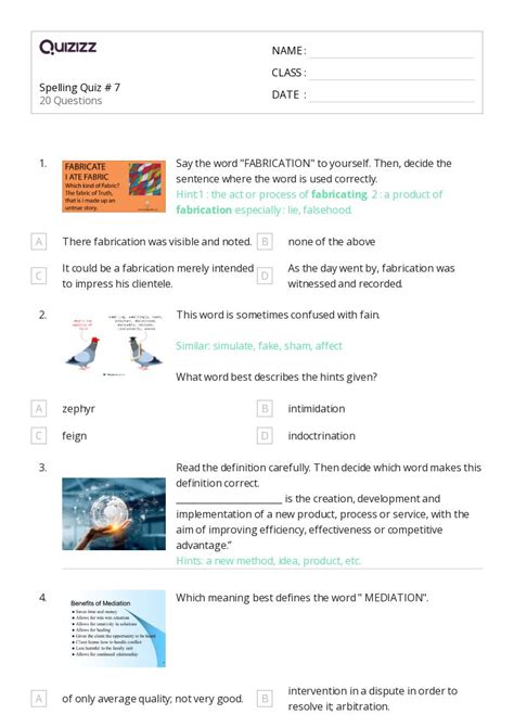 50 Spelling Strategies Worksheets For 7th Class On Quizizz Free