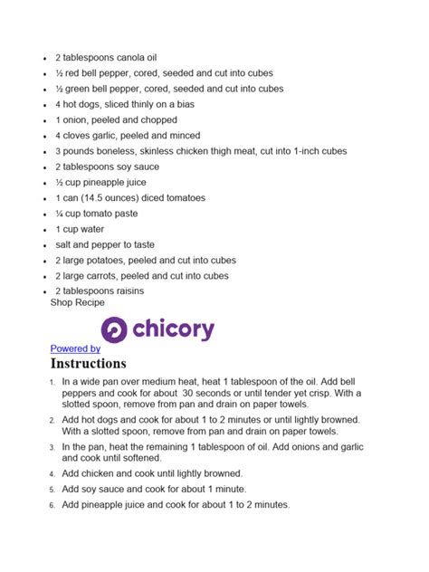 Instructions Powered By Pdf Foods Cuisine