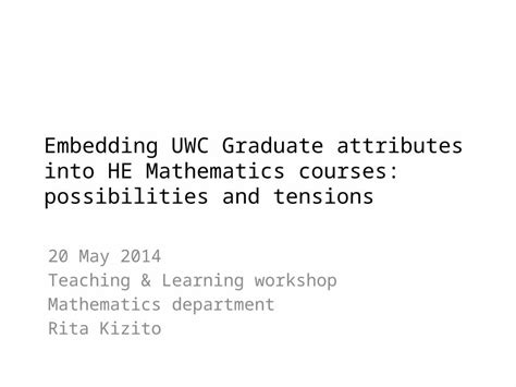 pptx embedding graduate attributes in a mathematics programme