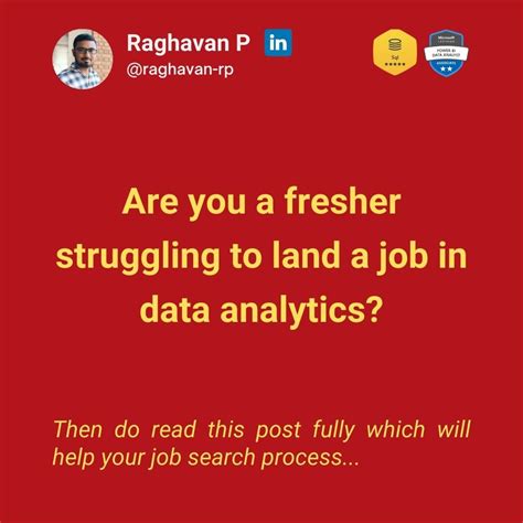 Raghavan P On Linkedin Dataanalytics Businessintelligence Experience Freshers Datajobs