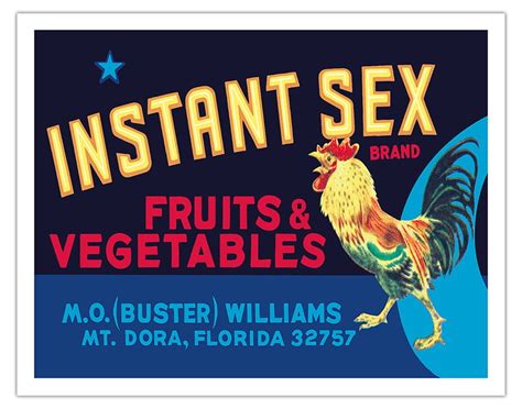 Instant Sex Brand Fruits And Vegetables Vintage Fruit Crate Label C1960s Fine Art Matte Paper Instant Sex Brand Fruits And Vegetables Vintage Fruit Crate Label C1960s Fine Art Matte Paper