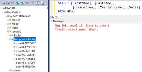 Sql Server Temp Tables Sql Local And Global Temporary Tables