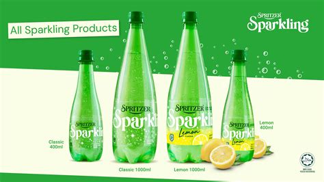 Spritzer Sparkling Natural Mineral Water With Lemon 1000ml X 12