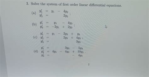 Solved 3. Solve the system of first order linear | Chegg.com