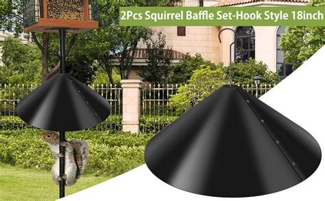 18-inch Squirrel Baffle, Wrap Around Squirrel Proof Baffles, Durable Plastic Bird Feeder and ...