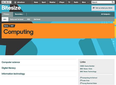 Bbc Bitesize Ks1 Computing Science Links Digital Literacy Coding