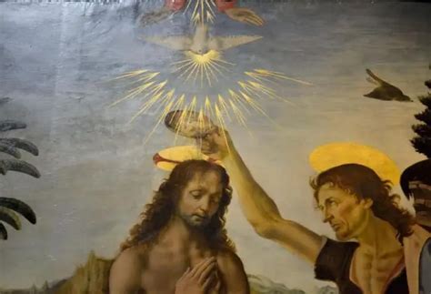The Painting By Leonardo Da Vinci The Baptism Of Christ Is One Of The