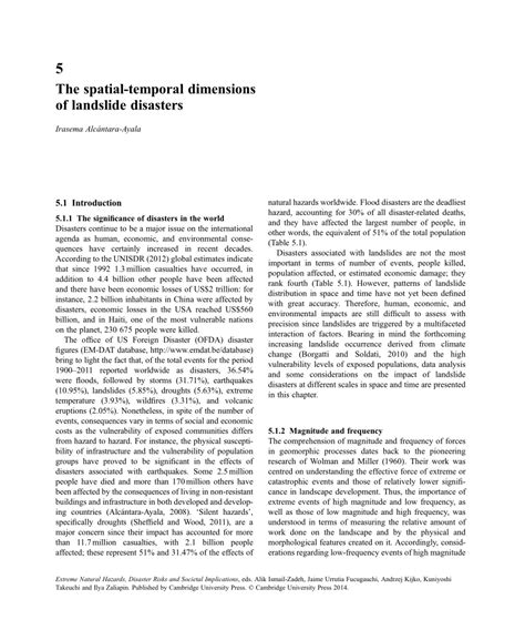 PDF The Spatialtemporal Dimensions Of Landslide Disasters