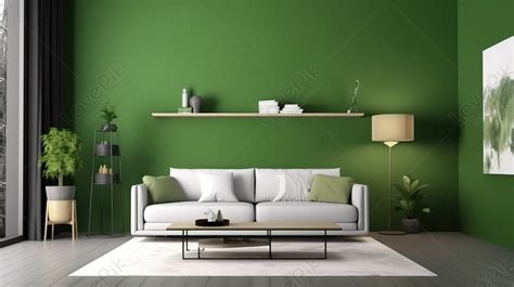 녹색 벽 인테리어 디자인을 갖춘 3d 렌더링 거실의 환상적인 세계에 빠져보세요 거실 배경 살다 배경 테리 배경 이미지