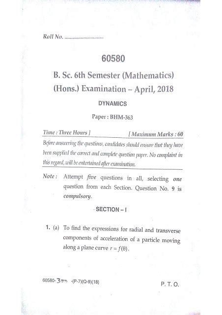 Welcome To This Site Bsc Maths Hons 6th Sem Exam Papers