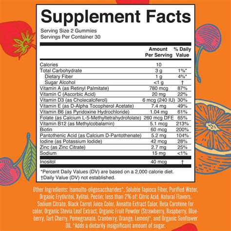 Adult Chewable Multivitamin Gummies Maryruth Organics