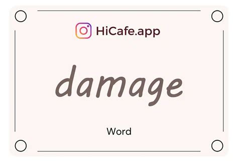 English Word Damage Meaning And Definition Hicafe