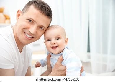 Father Holds On Hands Naked Baby Stock Photo Shutterstock