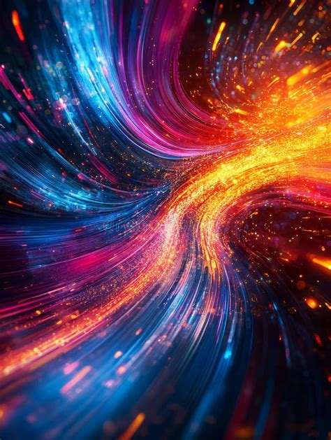 Colorful Light Trails Flowing Through Space And Time Stock Illustration Illustration Of Speed